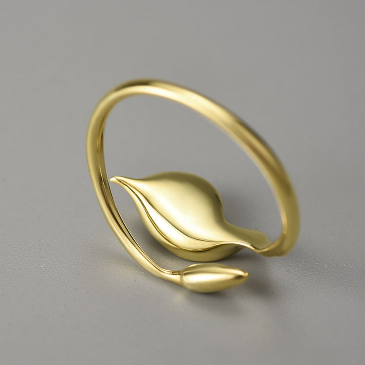 Calla Ring In 925 Sterling Silver 18K Gold Plated Handmade Modern Flor – Yon & Ole